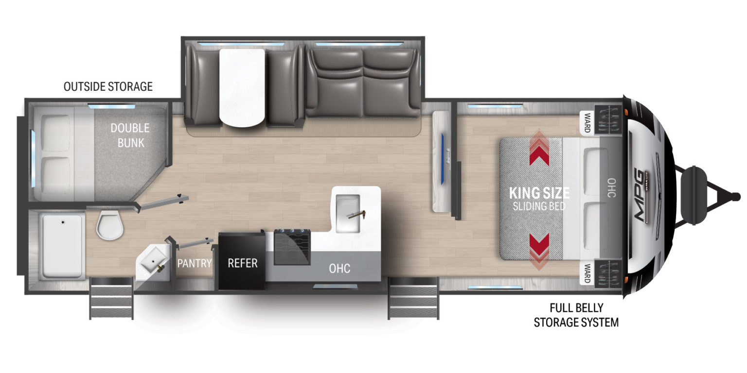 2022 MPG 2600RB - Ultra-Lite Travel Trailer - Rear Bath - by Cruiser RV